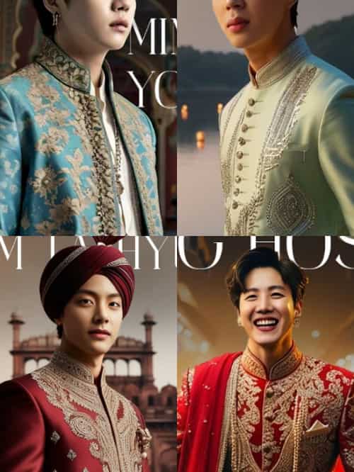 AI imagines BTS members in traditional Indian attire