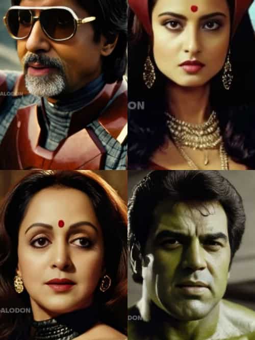 Amitabh as Iron Man, Dharmendra as Hulk: AI imagines 70s' Bollywood ...