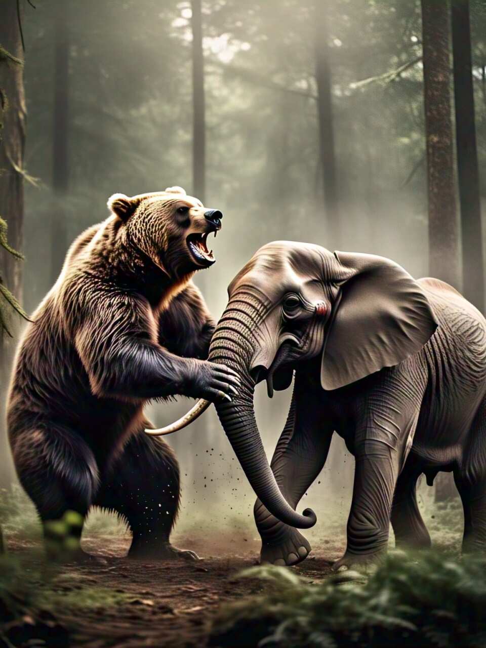 Elephant vs bear: Who'll win?
