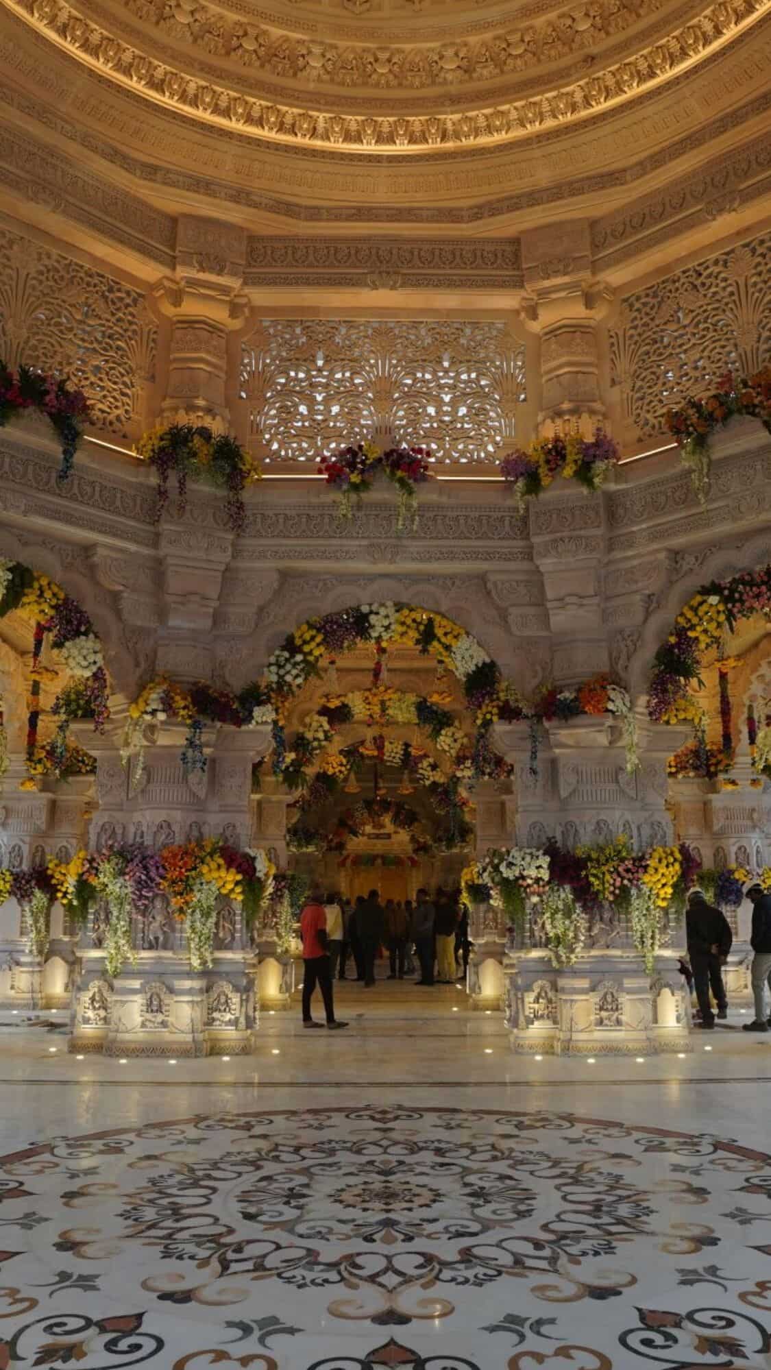 Inside pics of floral decorations at Ayodhya Ram Mandir