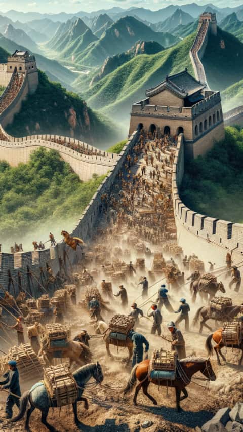 How did Chinese build Great Wall of China?